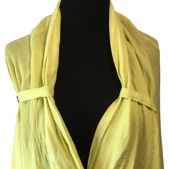 Jackets & Coats | Linen Blend Jacket Italy Peayellow Green Drape Front ...